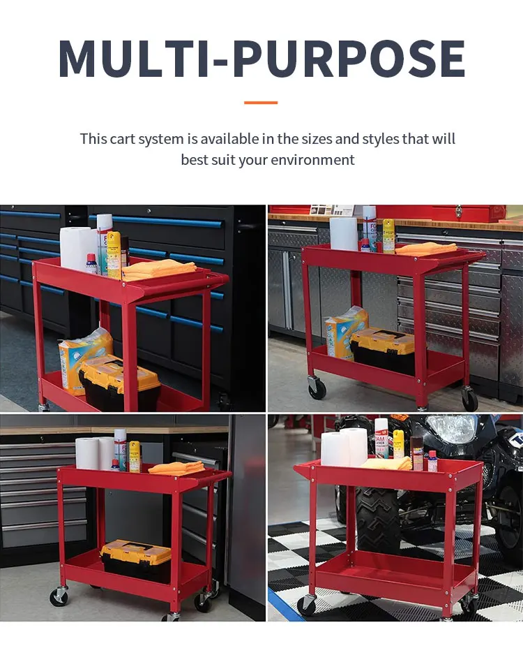 Heavy Duty 4 Wheels 3-tier Mobile Industrial Wagon Cart Tools Utility ...