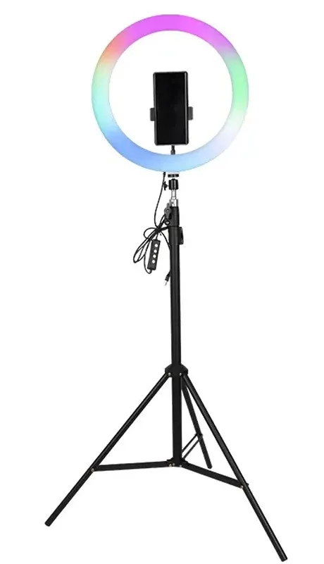 10 Inch 3d Rgb Led Ring Fill Light Diamond Crystal Lamp Double Side ...