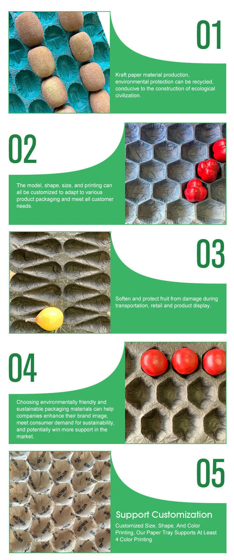 Kraft Paper Moulded Pulp Trays And Punnets Suitable For Packing Apple ...