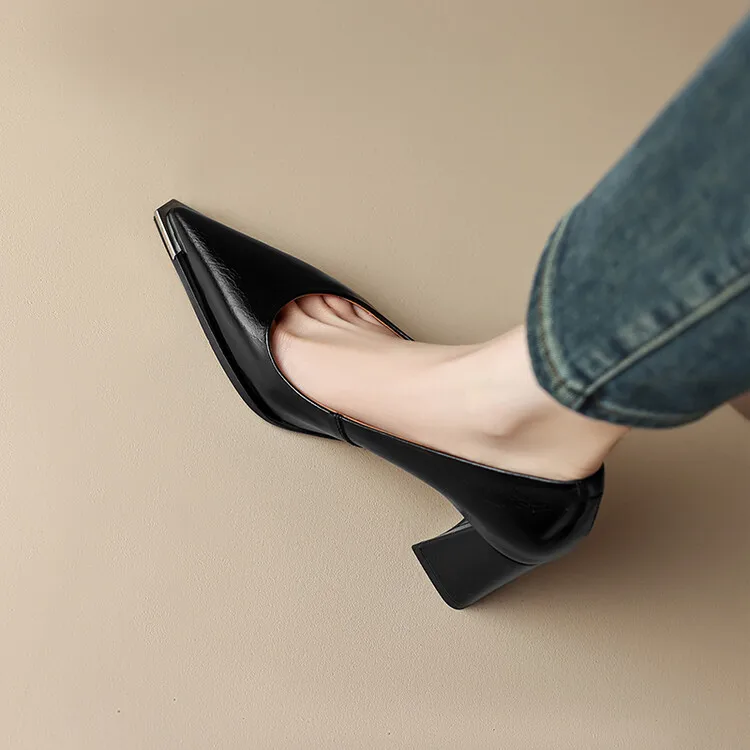 Cialisa Pumps Newest Elegant Pointed Toe High Quality Genuine Leather ...