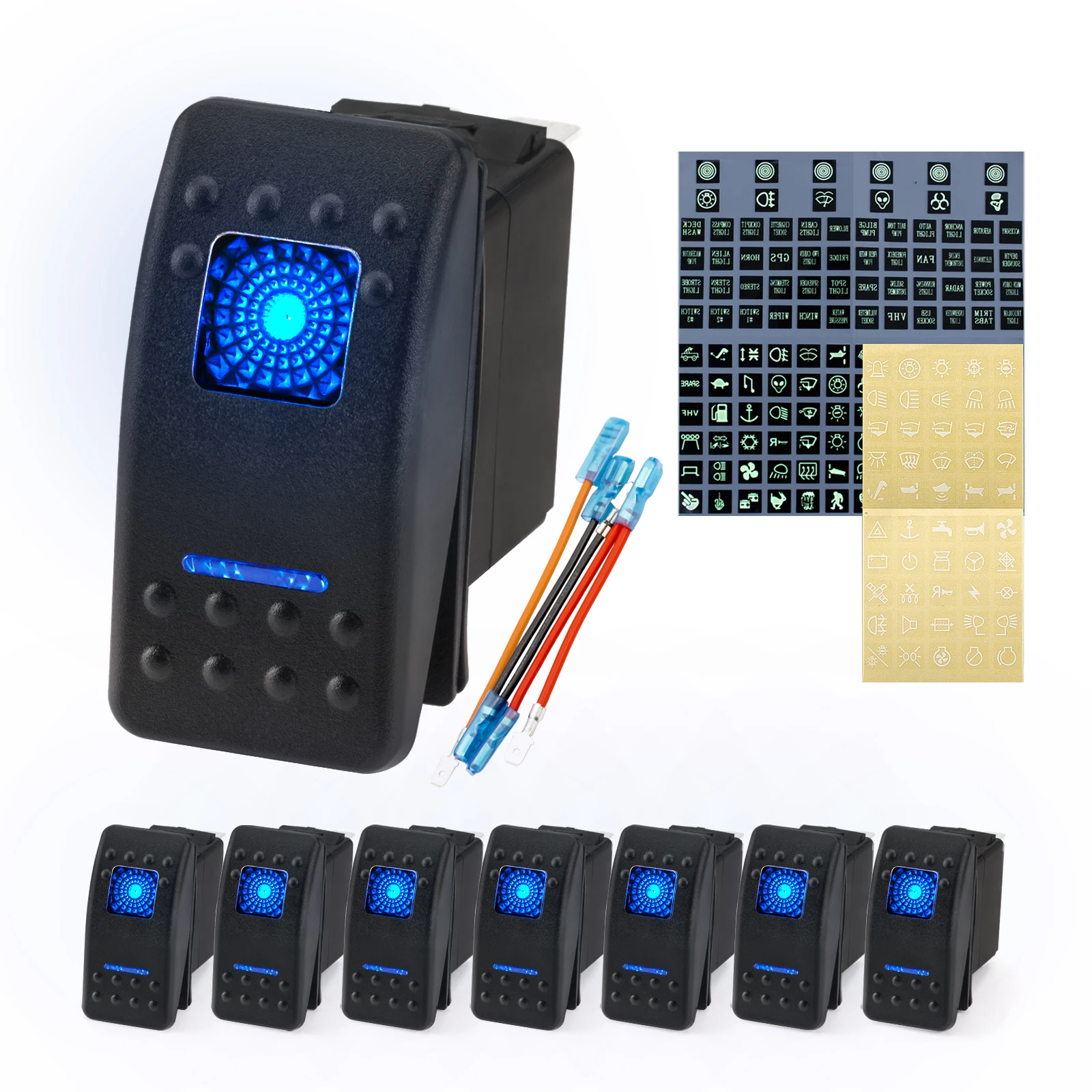 12V 5Pin SPST 2Positions Rocker Switch on OFF Waterproof Marine Rocker ...