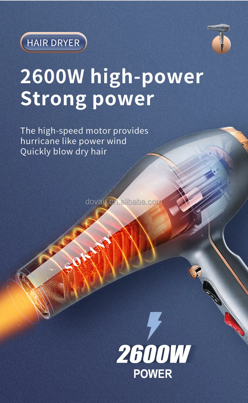 Sokany Professional Hair Dryers & Accessories 2600w High Quality Blow ...