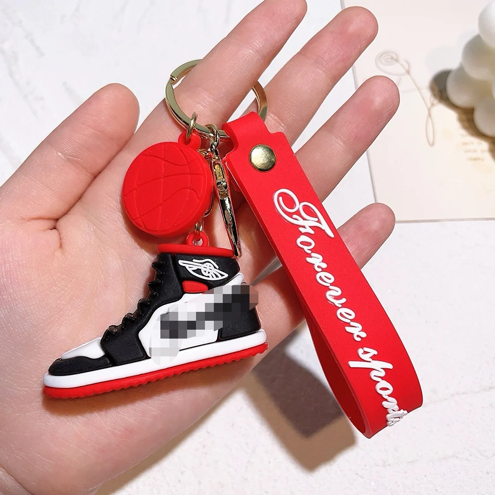 Basketball Sneaker Shoe Keychain Cartoon Kawaii 3d Pvc Anime Key Chain ...