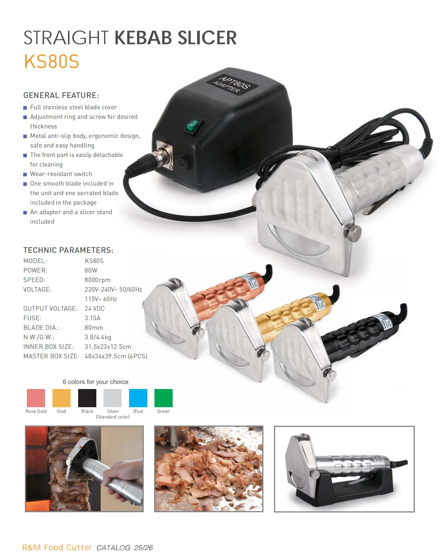 Automatic Battery Gyro Shawarma Doner Kebab Slice Knife