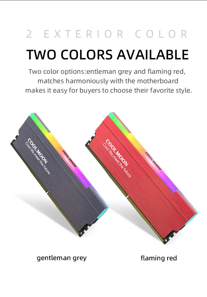 Good Sell COOLMOON Memory Cooler Argb Ram Cover Desktop Memory Ram ...