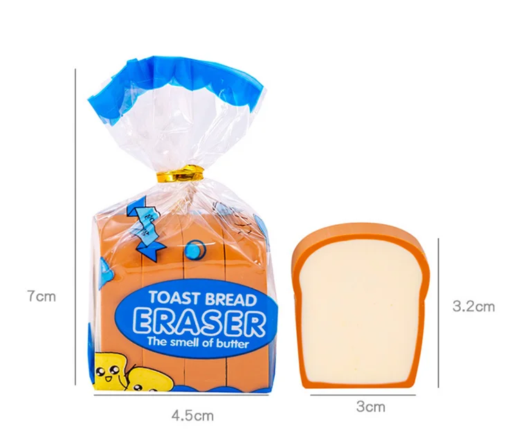 Eraser Cute Kawaii Toast Bread Eraser Students Pencil Eraser School ...