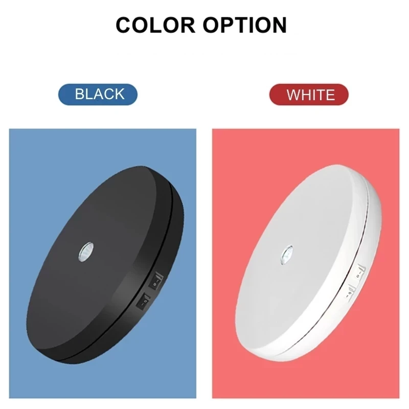 360 Degree Rotating Display Stand Turntable 25cm Led Light Turn Table ...
