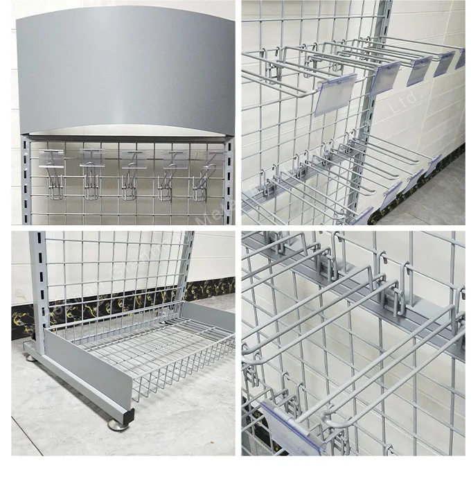 Wire Metal Mesh Stand Grid Retail Store Shop Display Product Rack