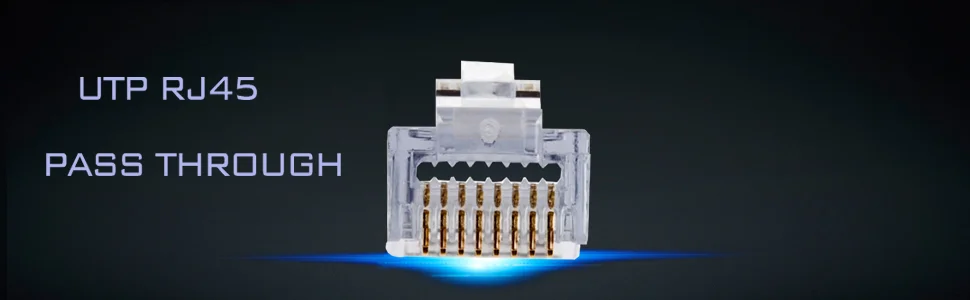 Rj45 Pass Through Modular Plug Utp 8p8c Ethernet Rj45 Through Connector ...