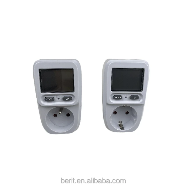 Upgraded Lcd Display Socket Power Meter Plug Power Consumption Monitor Energy Voltage Amps
