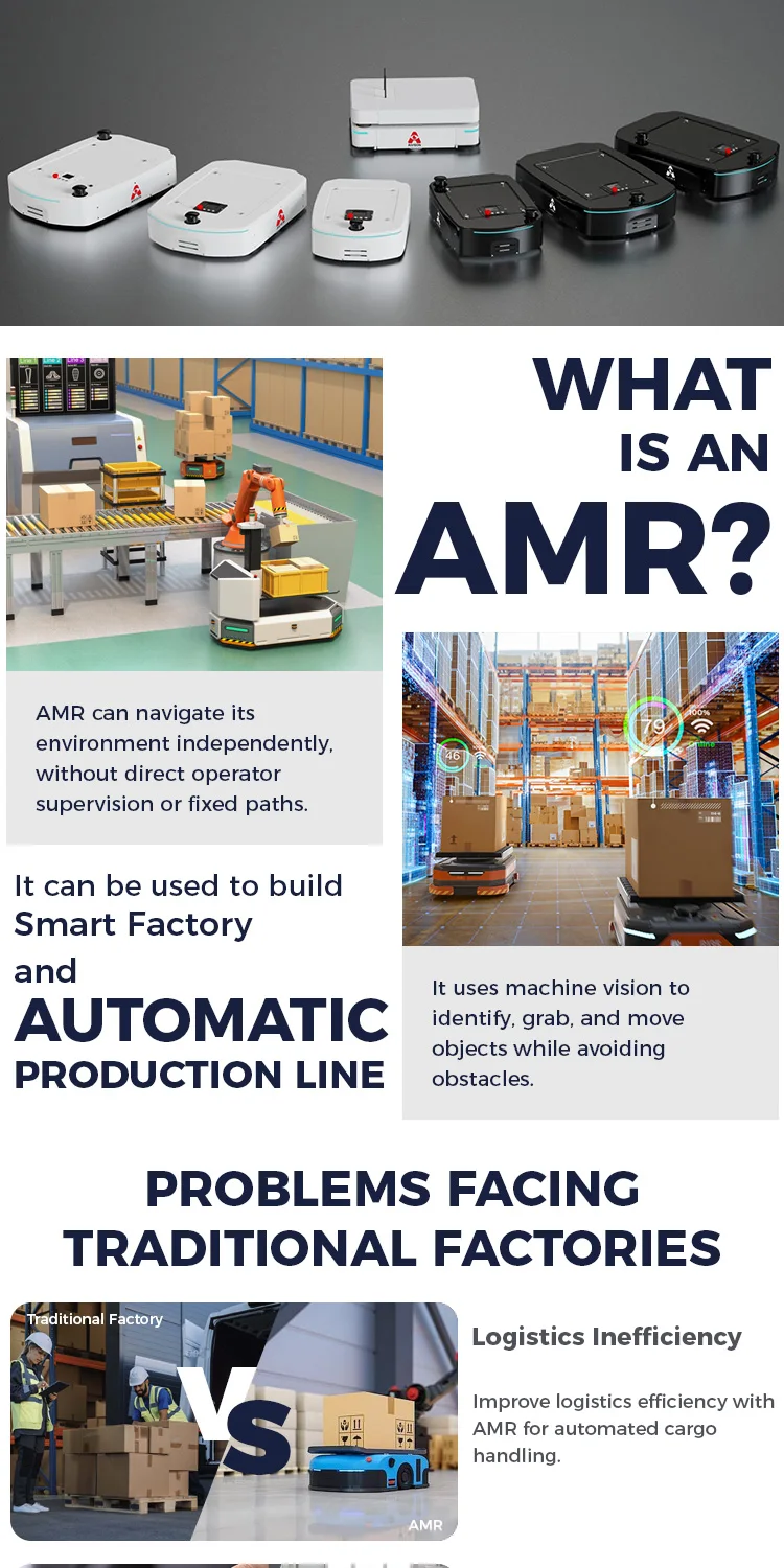 Autonomous Mobile Laser Slam Amr Agv Robot 1000kg Load Safety Jacking ...