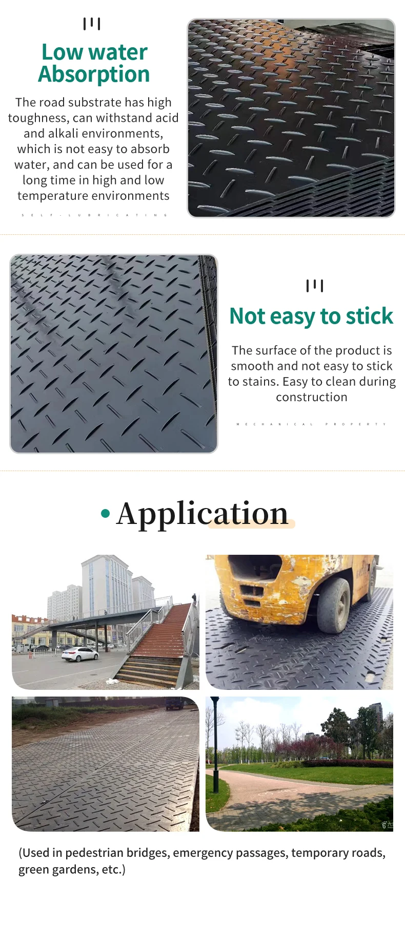 Polyethylene Paving Board Anti Wear Pressure Resistant Removable Non ...