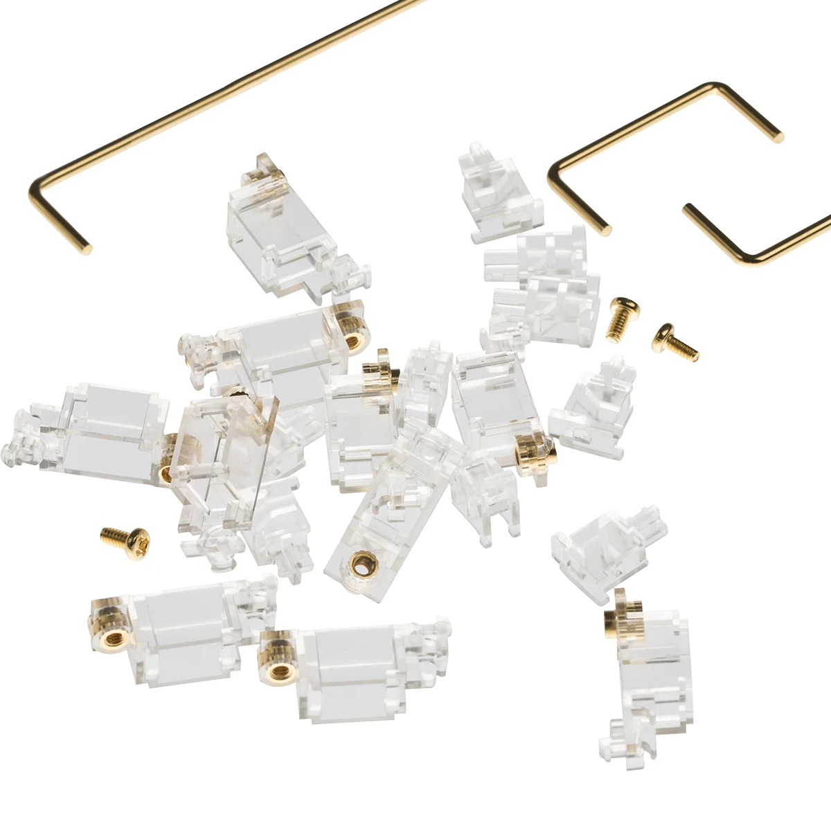 DUROCK Transparent Gold Plated 2U 6.25U 7U 3U Screw in Stabilizers PCB ...