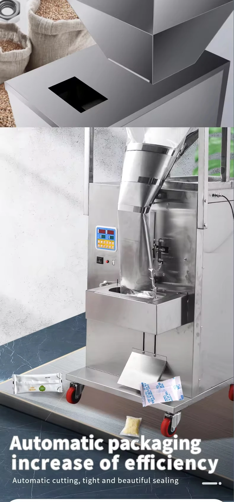 Fully Automatic Ice Cube Sachet Bag Filling & Sealing Machine