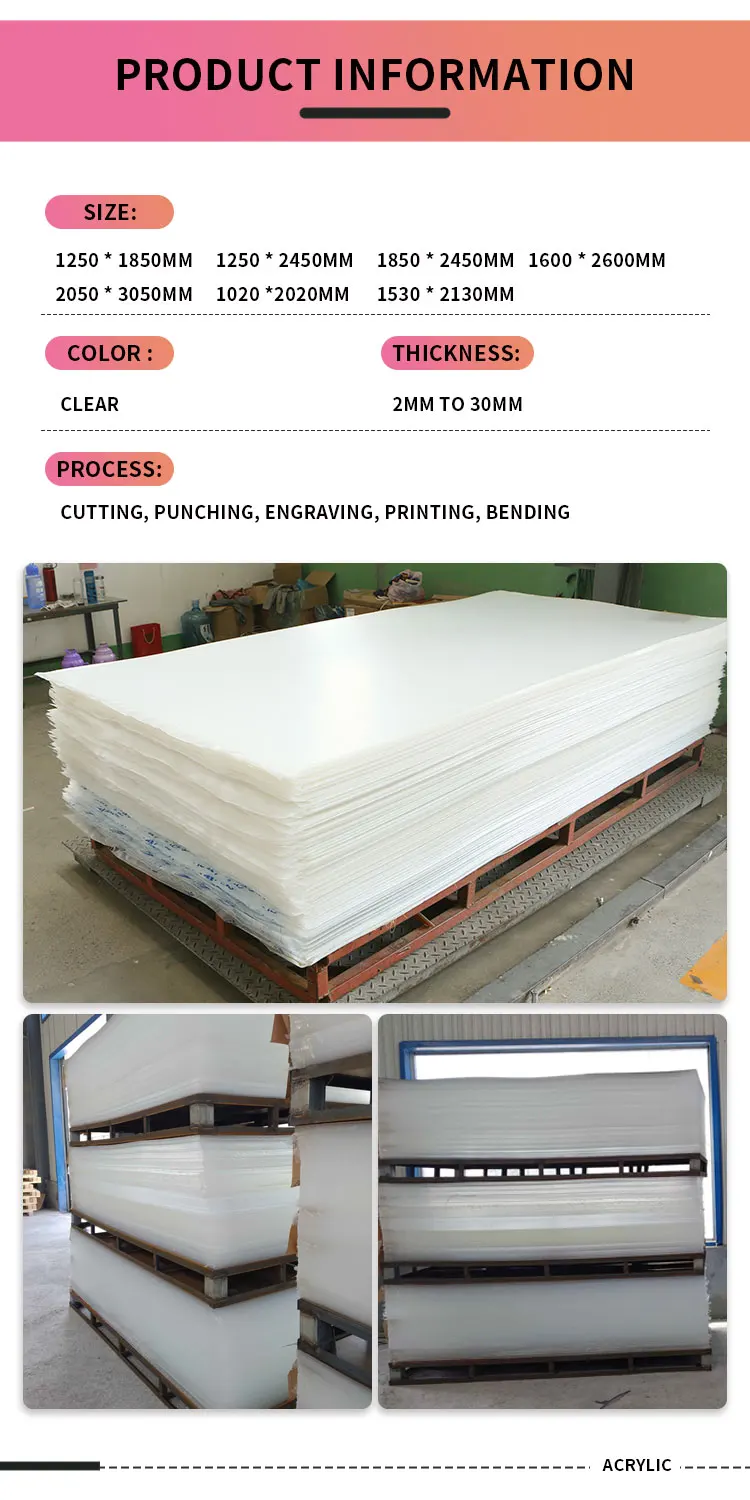 1220x2440mm Acrylic Sheets - Versatile and Durable Solutions