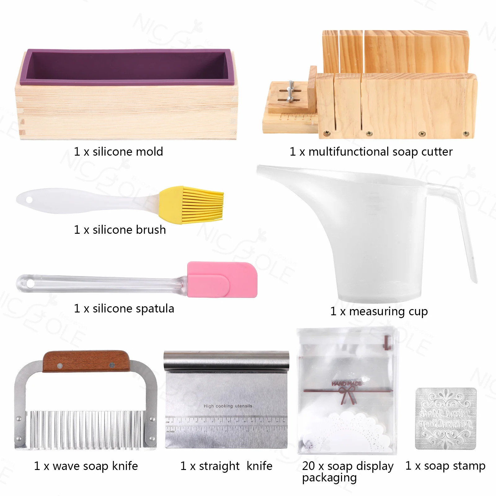 42 Oz Flexible Rectangular Loaf Soap Mould with Wood Box