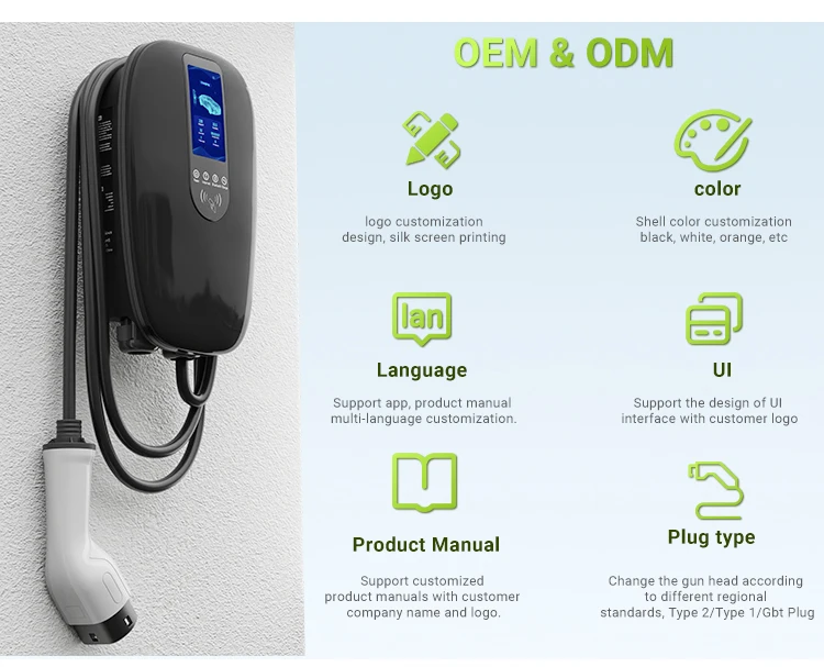 22kw AC EV Charger Evse Type2 Plug Wallbox Charging Station with Ocpp ...