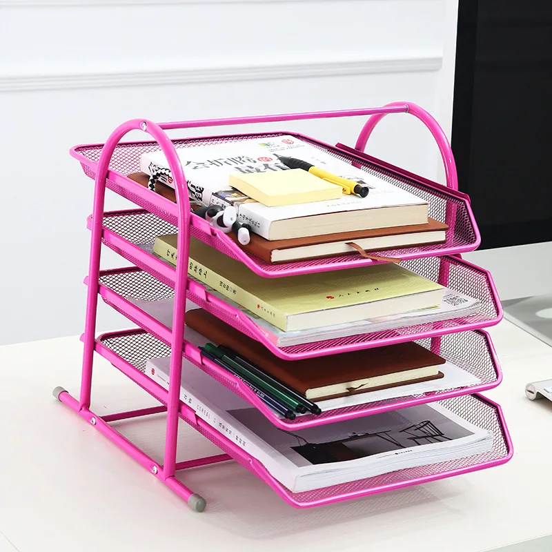 Office Desktop Mesh Storage - 4 Tier File Organizer
