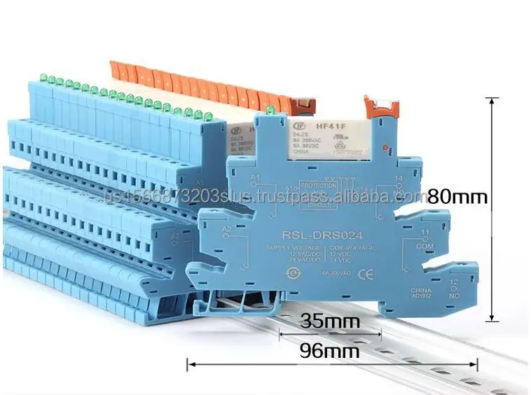 Din Plc Slim Relay 24v 12v 5v With Socket 6.2mm Thickness 41f Rail Din ...