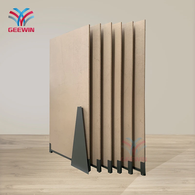 Sliding Push Pull Quartz Glazed Marble Slab Metal Floor Display Rack ...