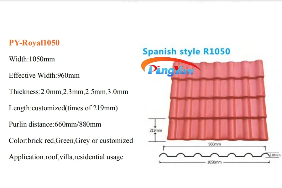 UPVC Roof Sheet Easy to Installation for Villa ASA Coated Roof Tile ...
