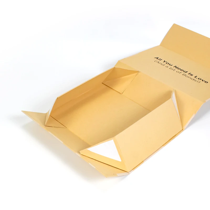 Large Yellow Cardboard Paper Folding Packaging Rigid Magnetic Closure ...