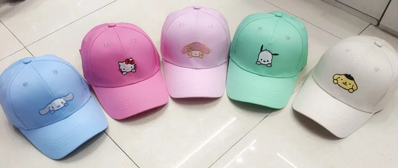 Cinnamoroll Sanrio Cap Melody Kuromi Embroidered Pink Cotton Twill Dad ...