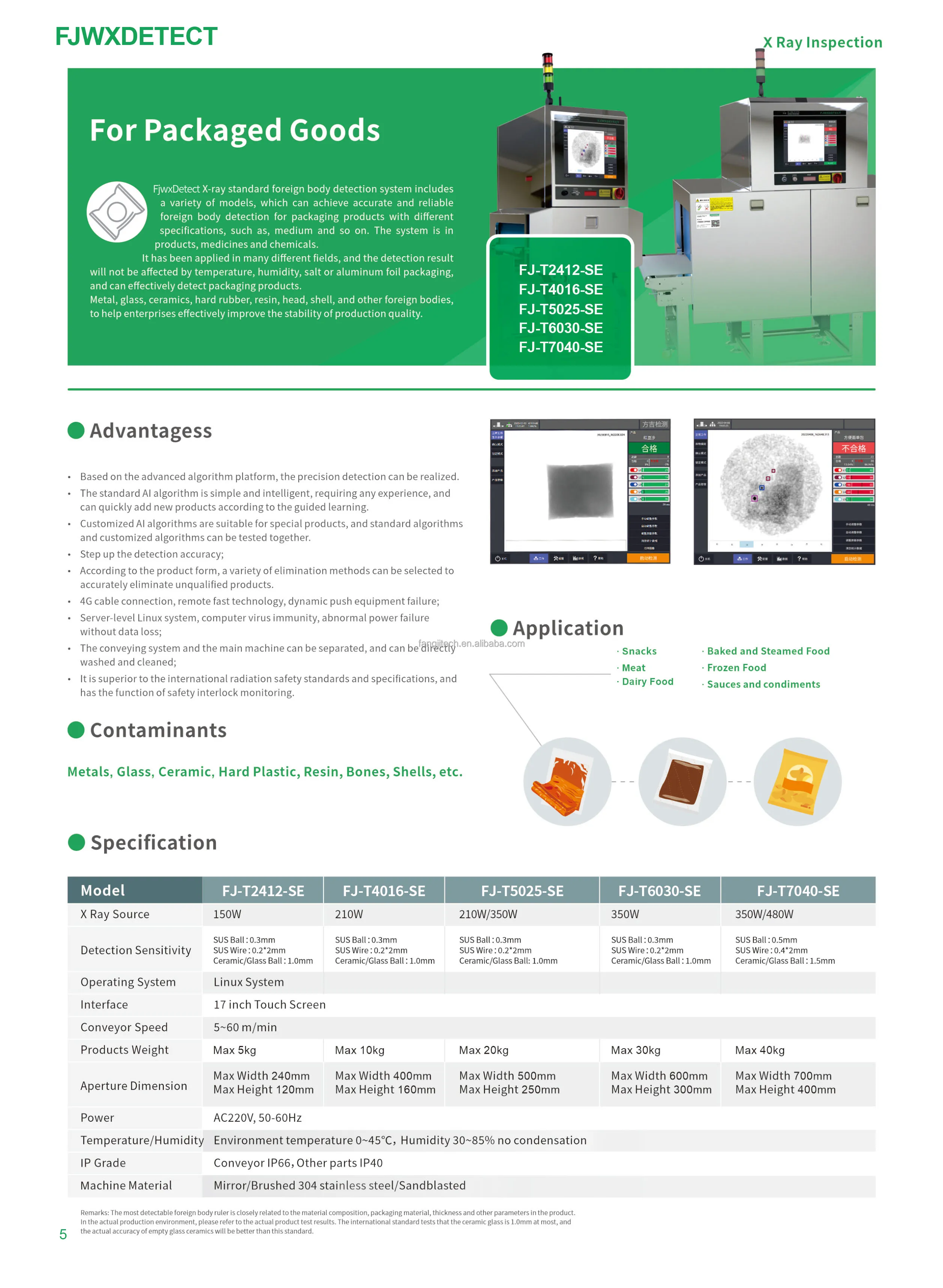 Food Xray X Ray X-ray Scanner Food Inspection Machine Equipment for ...