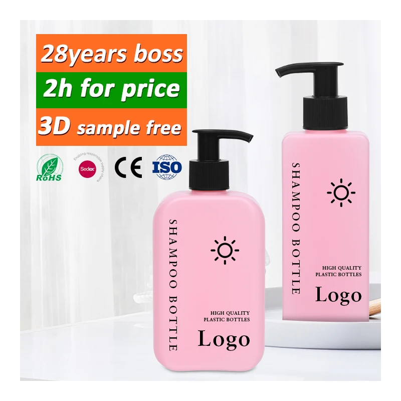 Pcr Petg Hdpe Pink Square Body Wash Shower Gel Custom Shampoo ...