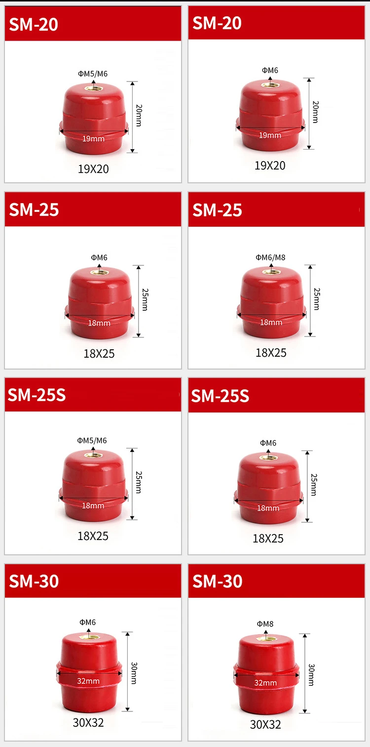 绝缘子SM7110 M8 M10母线绝缘子高强度红色绝缘柱| Alibaba.com