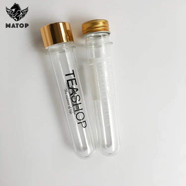 Factory Direct clear Pet Plastic test Tube with Screw Cap for Shoelace ...