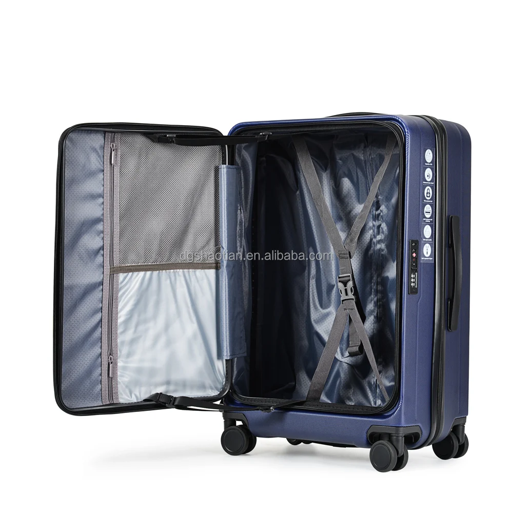 Pc Front Opening Suitcase 3 Piece Trolley Luggage Set Expandable Zipper ...
