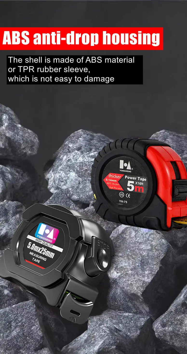 Professional Multifunction ABS Case Black Measuring Tapes ABS Plastic ...