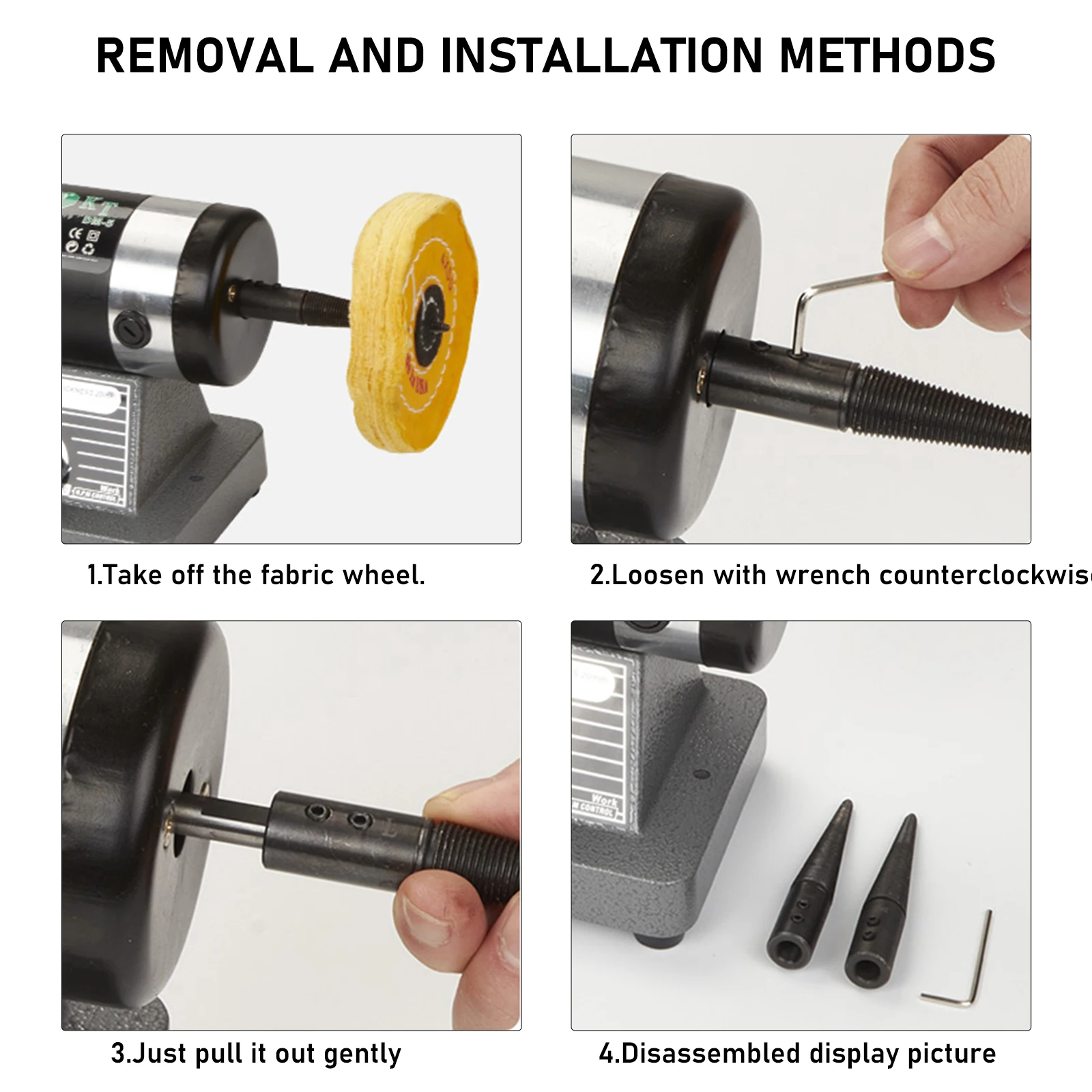 200W Polishing Buffing Machine 220V Table Top Jewelry Buffer Polisher ...