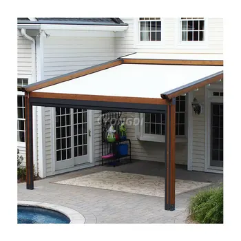Adjustable 3x4 Motorized Arched Outdoor Gazebo Waterproof Retractable ...