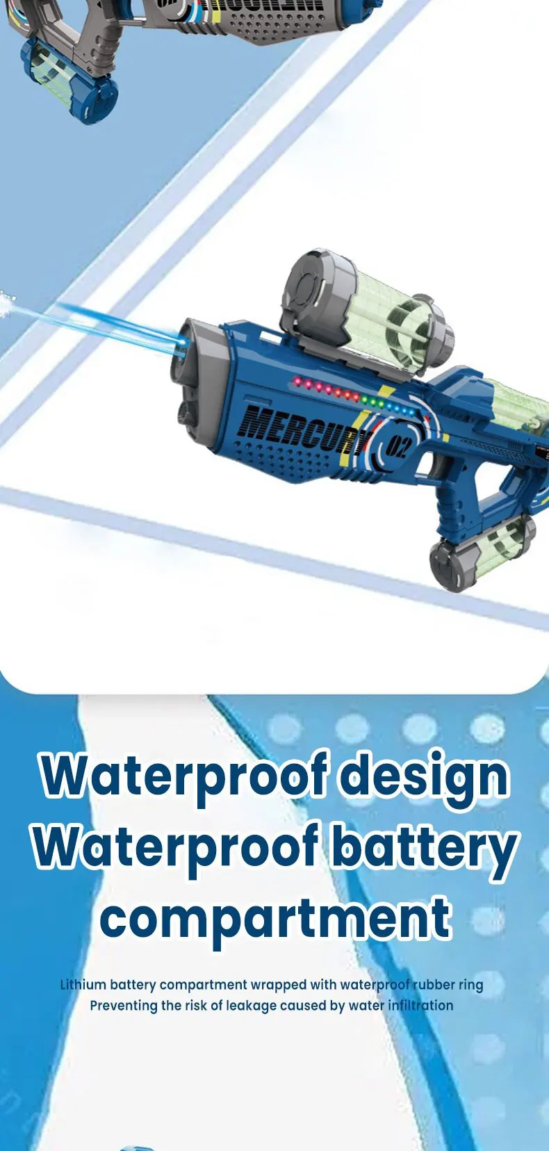 Battery-powered Water Gun Automatic Led Water Blaster Gun Electric ...