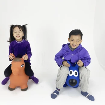 Cute Inflatable Animal Cartoon Dog Toy Bouncing Jumping Hopping Riding ...