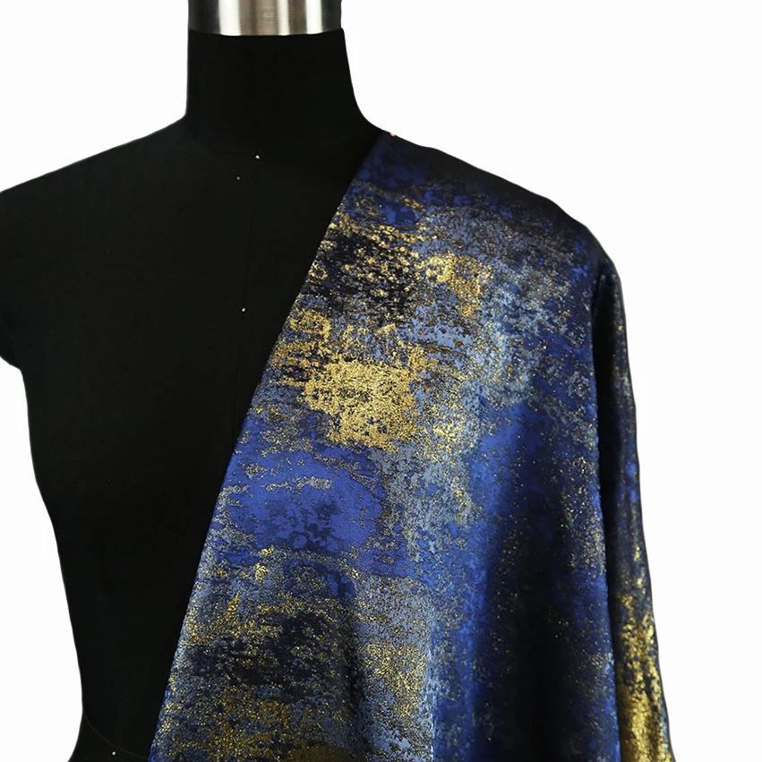 100% Polyester Metallic Jacquard Brocade Fabric Ready Stock Color ...