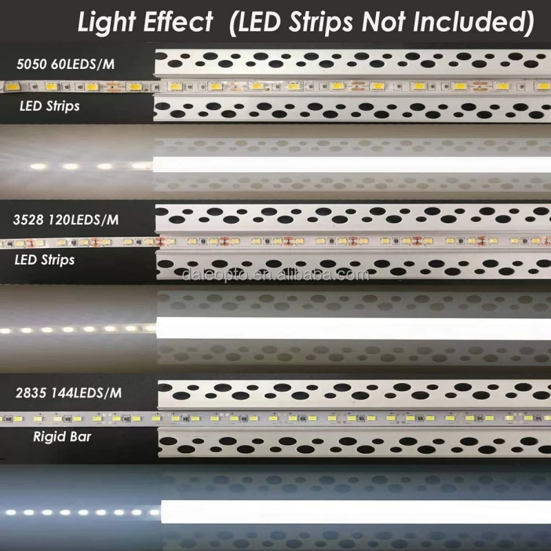 Recessed with Flange for LED Trimless 8-12mm Strip Slot Profile ...