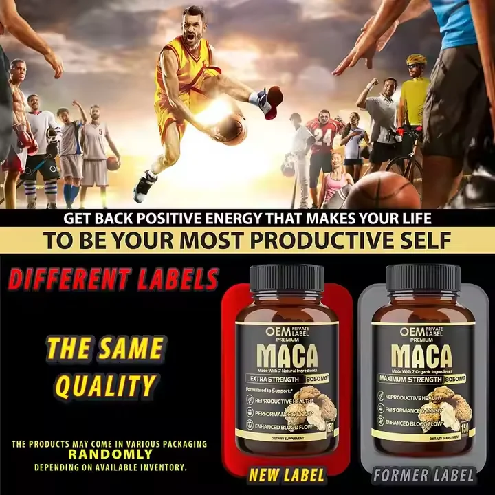 OEM Men's Natural Maca Capsules Supplement Powerful Energy Pills Maca ...