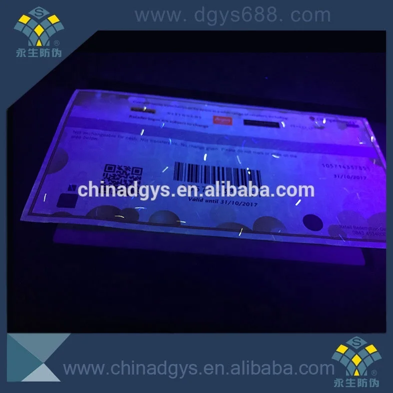 UV Invisible Fiber Paper Printing A4 Hot Stamping Hologram Custom ...
