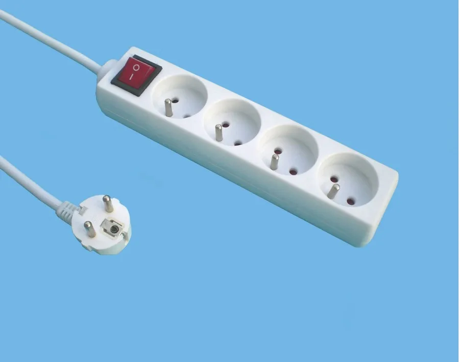 French Type Power Strip With Switch/ French 3-6ways Sockets With Switch ...