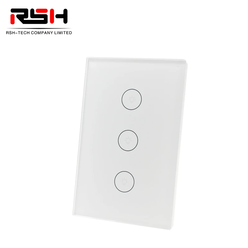 3 Gang Wireless Touch Switch 220v Wall Light Switch US Standard ...