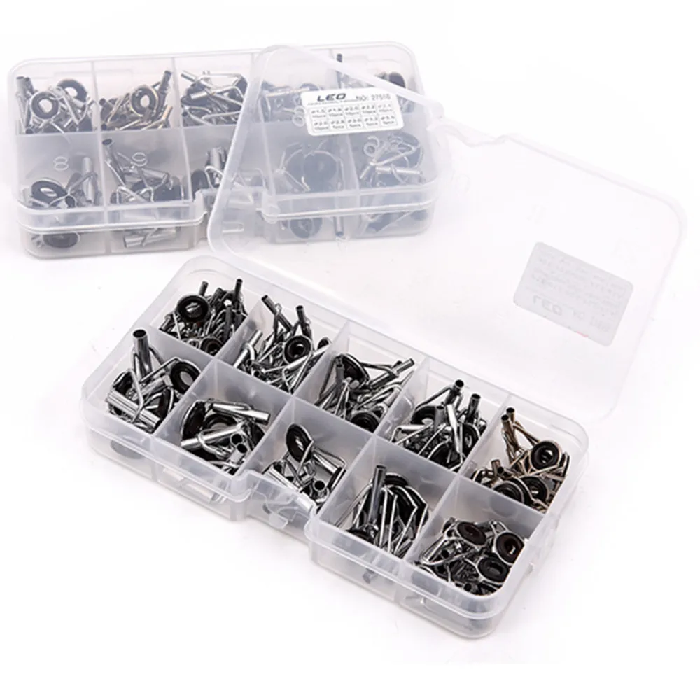 80pcs/box Guide Ring For Fishing Rod Stainless Steel Oval Fishing Rod ...