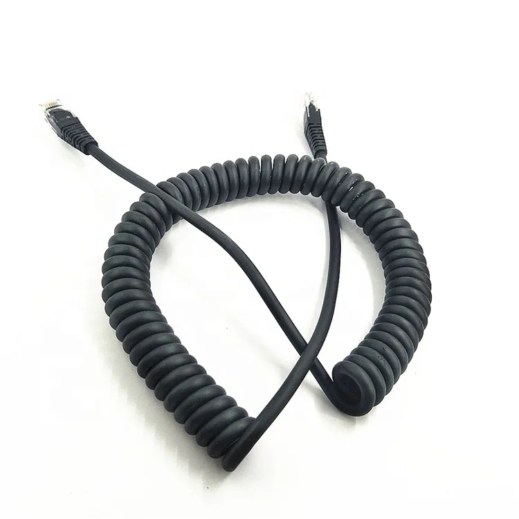 Custom RJ45 CAT6 spiral cable coiled network ethernet cable cord ...