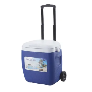 18l Trolley Rolling Cooler Box Portable Outdoor Ice Insulated Storage ...