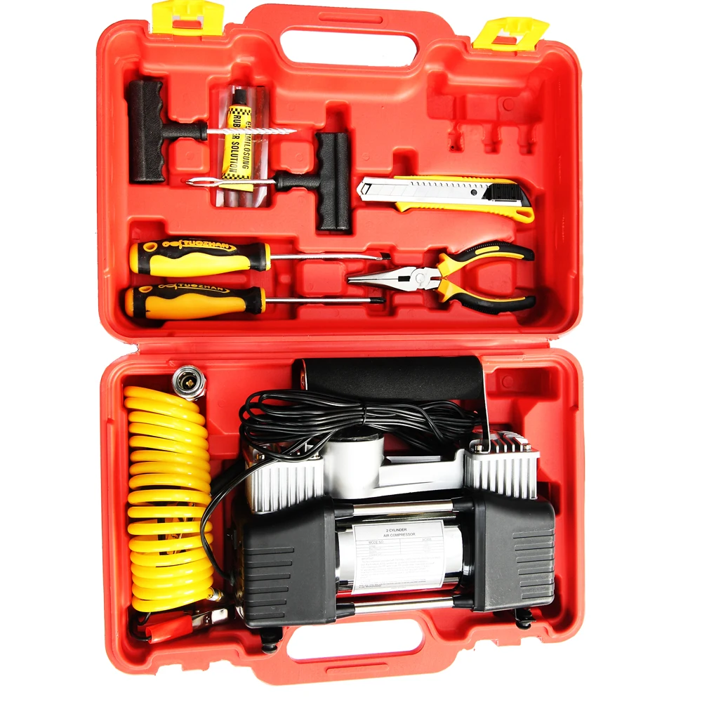 Heavy Duty Double Cylinder Tyre Inflator Portable Mini Air Pump Dc 12v ...