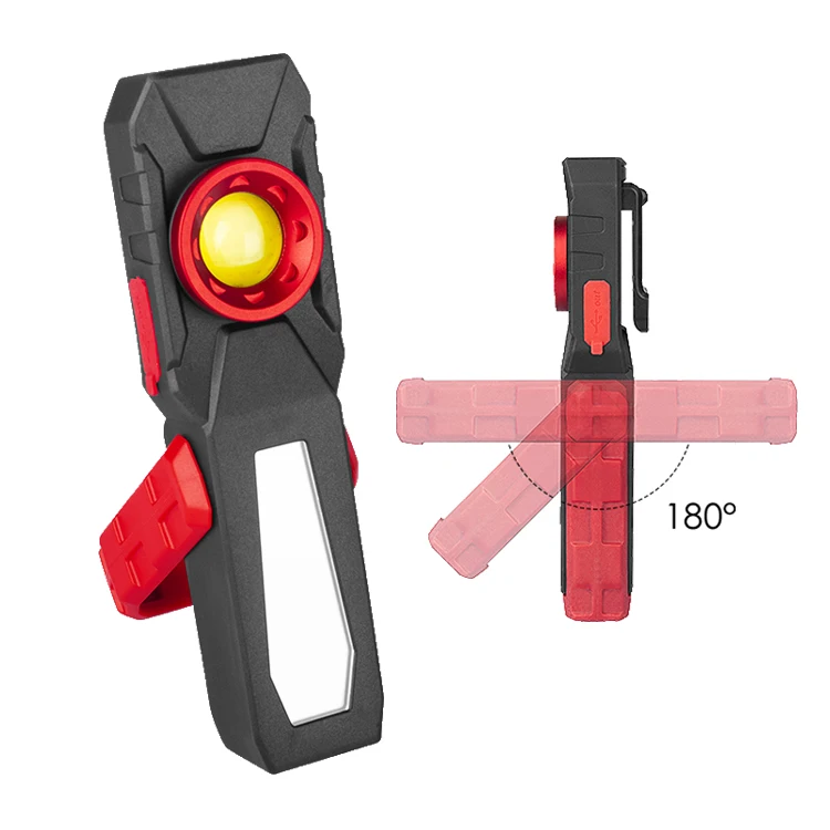 Flip Rechargeable Cob Led Magnetic Flashlight & Work Light For Workshop ...