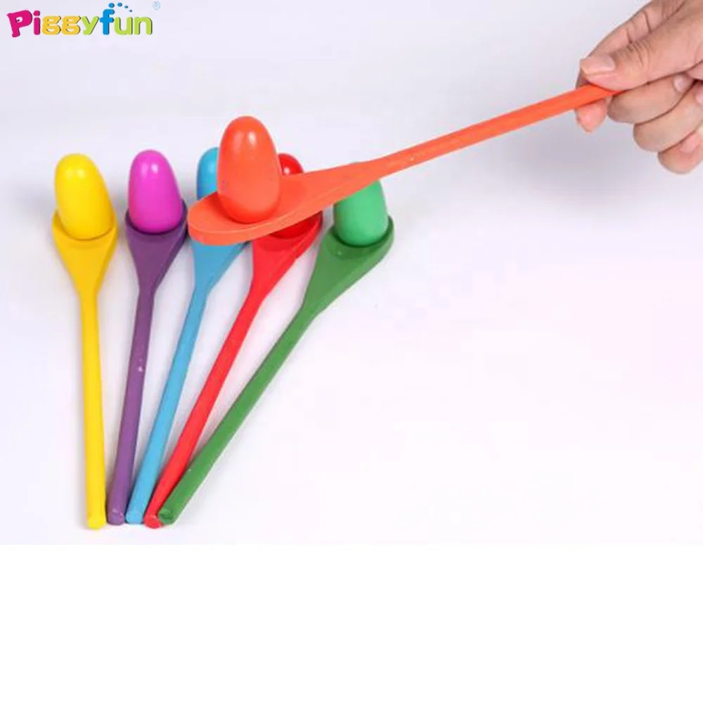 Funny Kids Outdoor Relay Game - Wooden Egg and Spoon Race