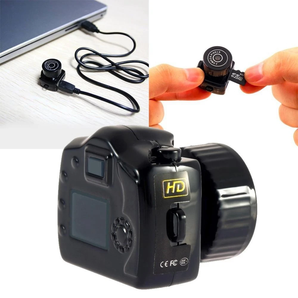 Y2000 Mini Camera - HD 1080P Camcorder with 150° Wideangle